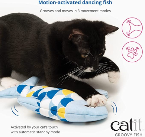 Catit Groovy Fish - interaktywna skacząca ryba dla kota z kocimiętką ...